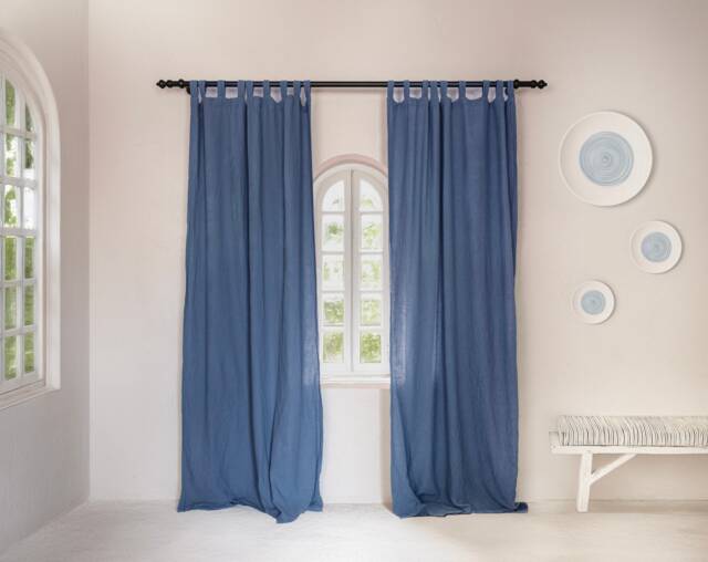 Indigo Blue Muslin Curtain Bohemian Cotton Sheer Drape by Etsy ...