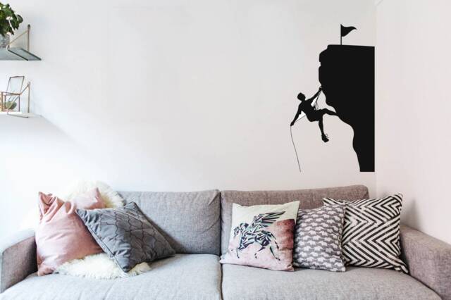 Climber Decal Sport Wall Sticker Rock Climbing Print Picture Mountain ...