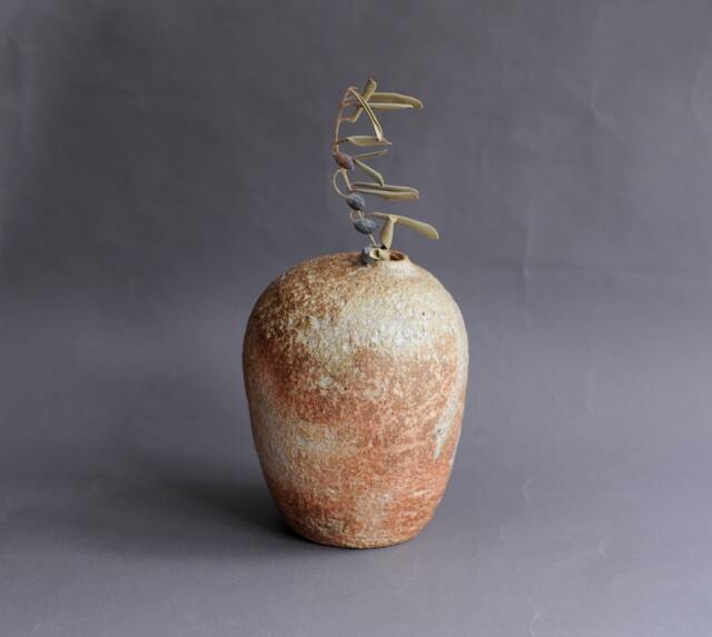 Small Rough Wabi Sabi Clay Vase For Flowers. Anagama Woodfired ...