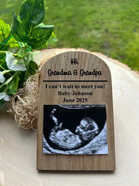 Hi Grandma & Grandpa Photo Ultrasound Frame, Family Pregnancy ...
