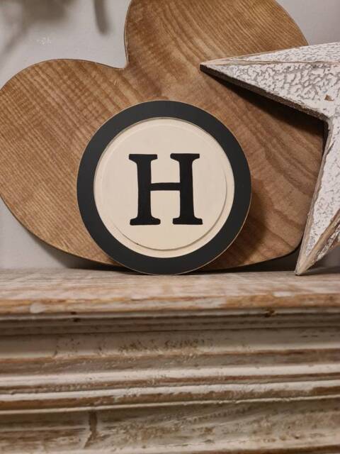 Rustic Letter H Sign 15cm Round Monogram Wall Decor by Etsy | ufurnish.com