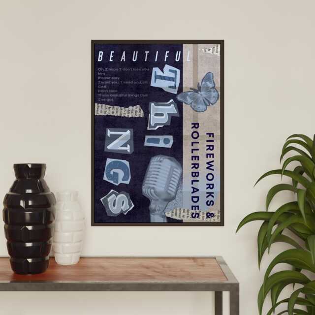 Beautiful Things - 02 Vintage Collage Lyric Poster Aesthetic Wall Art ...