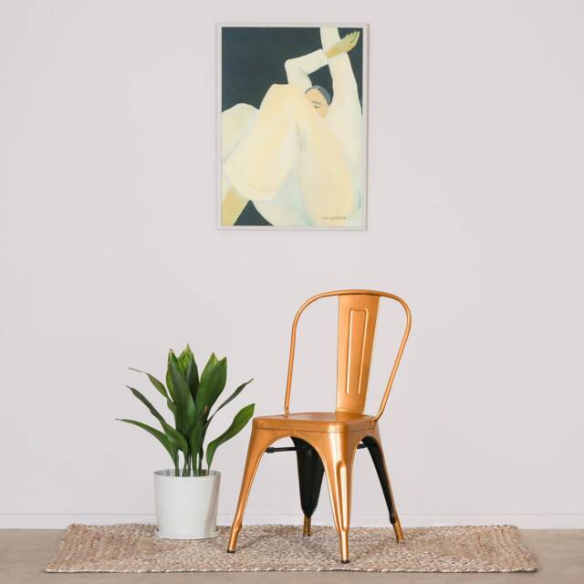 Industrial Style Vintage Brass Gold Effect Finish Metal Dining Chair by ...