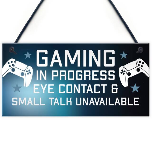 Funny Rude Gaming Sign Gift For Son Brother Christmas Birthday Bedroom ...