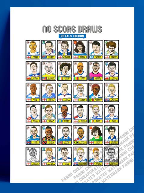 Reading - No Score Draws Royals Edition A3 Print Of 36 Hand-Drawn ...