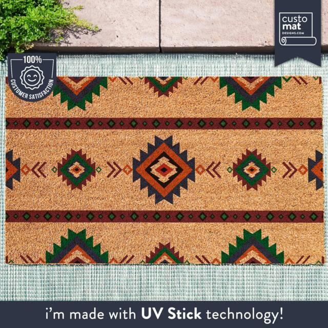 Boho Custom Print Rug - Southern Pattern Mat Colorful Western Doormat ...