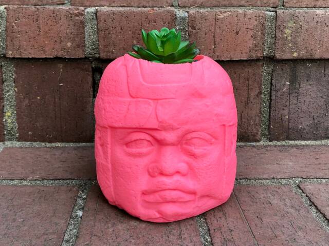 Olmec Colossal Head Planter - Geeky 3D Printed Succulent Pot Various ...