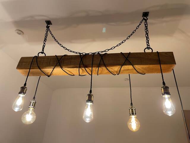Hanging Beam Ceiling Light - Solid Oak by Etsy | ufurnish.com