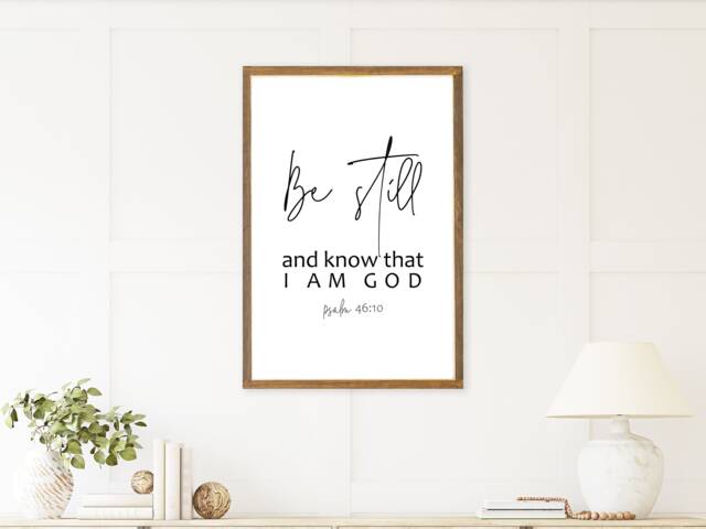 Be Still & Know That I Am God Sign, Christian Wood Wall Art, Bible ...