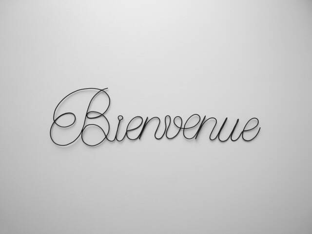 Word Welcome in Wire, Message, Sentence, Writing, Wall Quote, Annealed ...