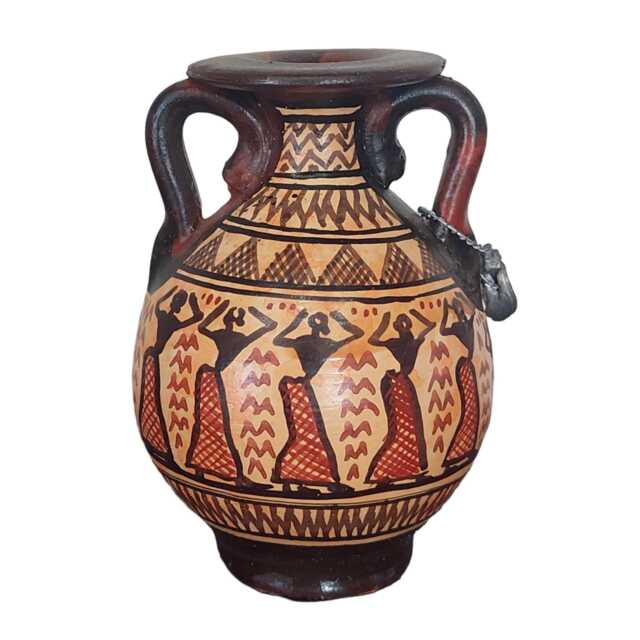 Miniature Geometric Greek Pottery Amphora With Dancing Figures Handmade ...