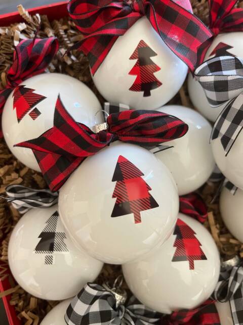 Rustic Farmhouse Buffalo Plaid Christmas Ornaments by Etsy | ufurnish.com