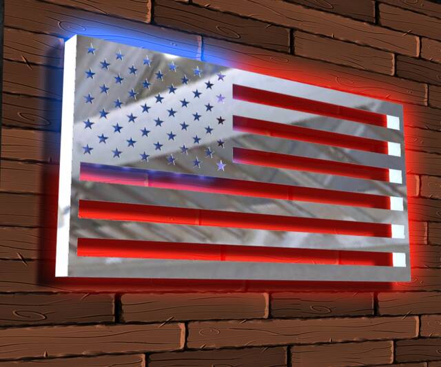 Illuminated Steel Usa Flag Map Led Backlit Metal Art by Etsy | ufurnish.com