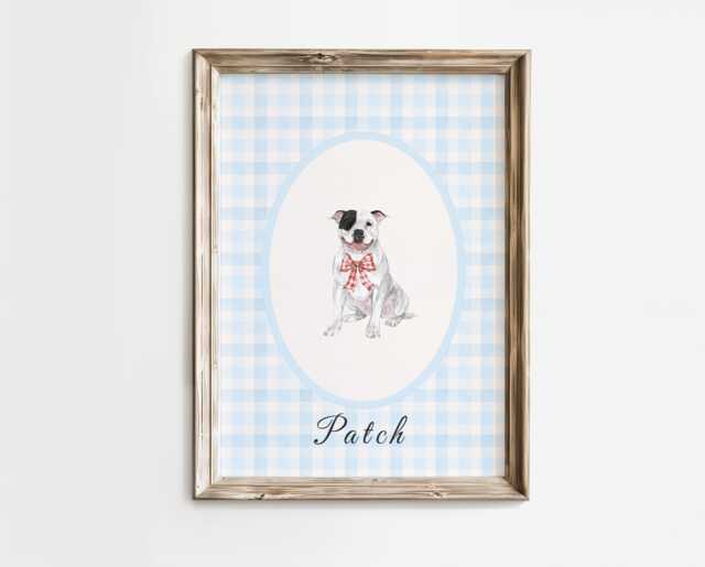 Personalized Staffy Dog Print Custom Staffordshire Bull Terrier Art by ...
