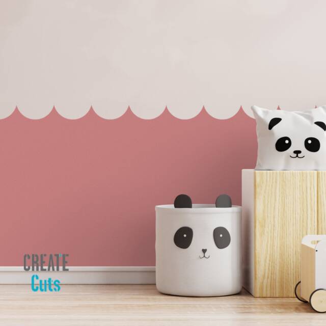 Waves Edge Stencil Reverse Scallop Wall Border/Nursery Room Interior ...