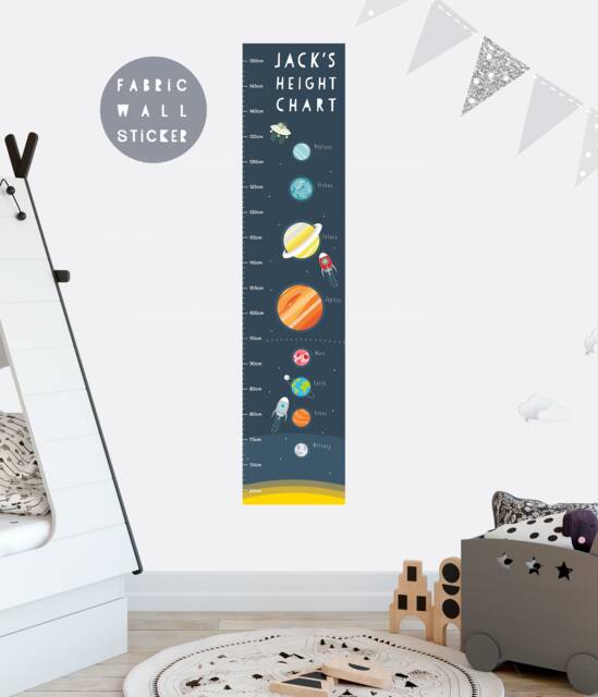 Solar System Height Chart Wall Sticker Nursery Space Decor by Etsy ...