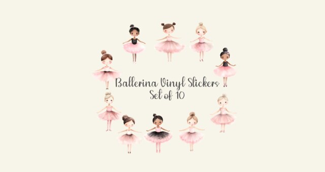 Pink Ballerina Stickers For Girls Bedroom, Ballet Dancers Room Decor ...