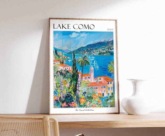 Lake Como Italy Travel Poster Italian Wall Art Print by Etsy | ufurnish.com