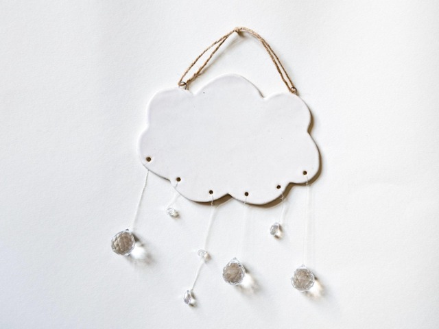 Suncatcher Wall Pendant Cloud Made Of Ceramic With Prism, Mobile ...