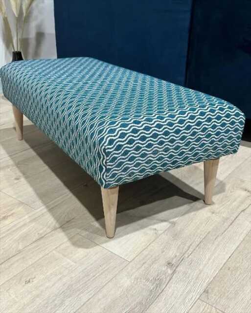 Premium Pattern Fabric Footstool, Handmade Chesterfield Footstool ...