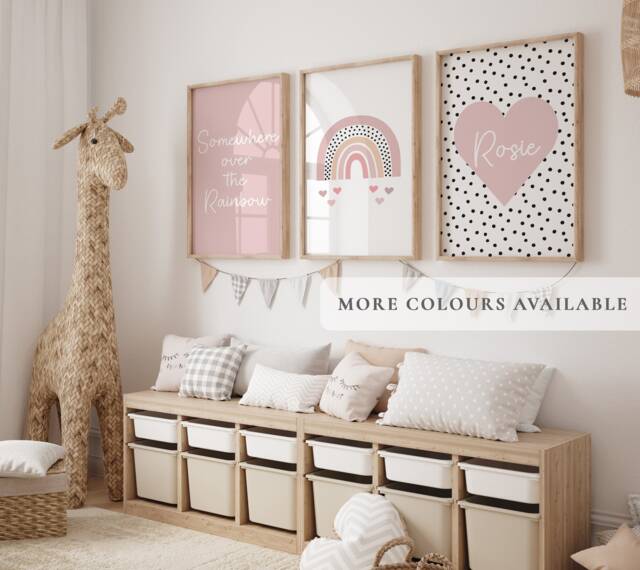 Set Of 3 Girls Pink Nursery Print, Bedroom Prints, Prints For Girls ...