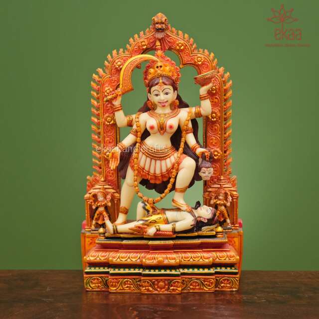 Kali Statue With Antique Finish in Marble Dust, Goddess Idol, Parvati ...