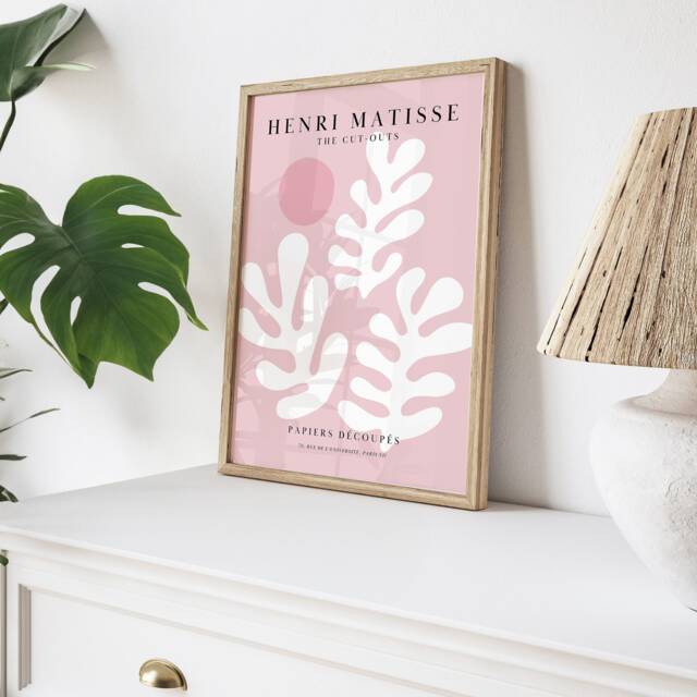 Pink Matisse Print, Pastel Wall Art, Papier Decoupes, Botanical ...