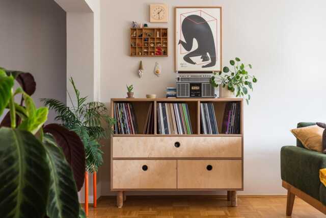 Handcrafted Mid-Century Modern Vinyl Record Console, Custom Birch ...