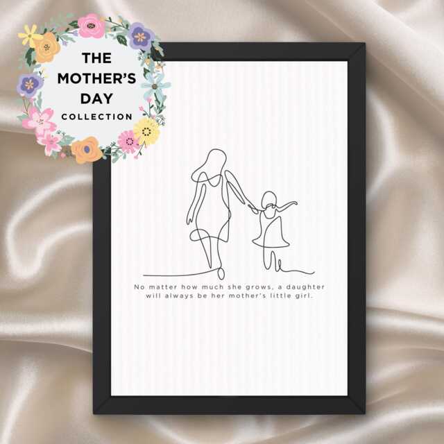 Mother Daughter Line Art Print Sentimental Wall Decor by Etsy ...