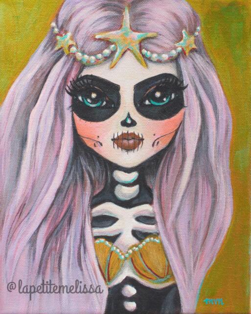 Estrella - Dia De Los Muertos Mermaid Fine Art Print By Melissa ...