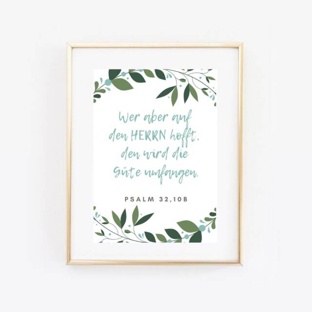 Din A4 Art Print Without Frame - Bible Verse Psalm But Whoever Hopes in ...