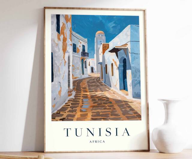 Tunisia Poster, Travel Print, Islamic Wall Art, Decor, Tropical ...