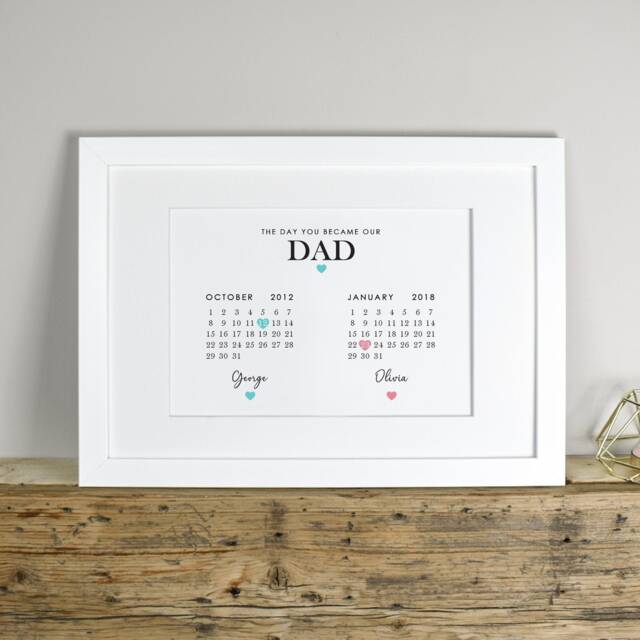 Personalised Dad Calendar Style Print, Father's Day Wall Art, Birthday ...