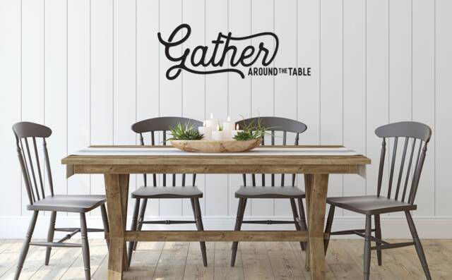 Gather Sign, Dining Room Gather Around The Table, Floating Letters ...