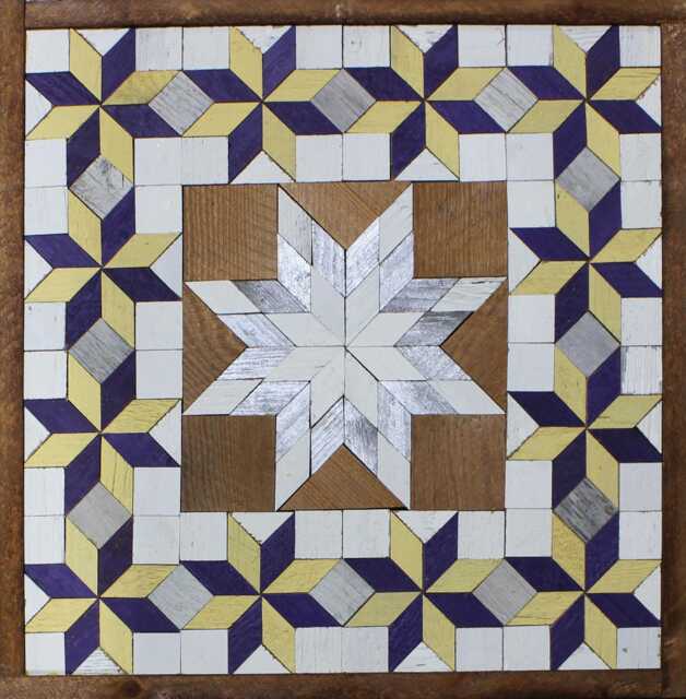 Amish Barn Quilt Wall Art 20.5 X Yellow & Purple Stars by Etsy ...