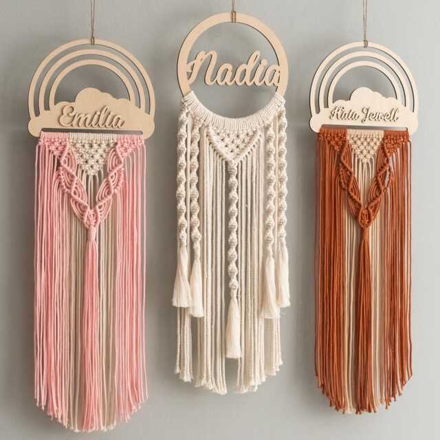 Macrame Name Sign, Nursery Wall Decor, Baby Shower Gift, Custom Wood ...