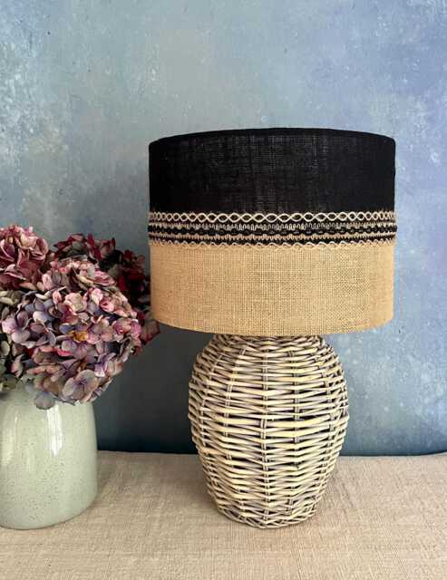 Hessian Lampshade Or Ceiling Natural & Black With Jute Trim by Etsy ...