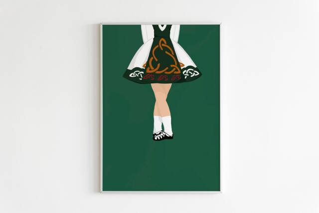 Irish Dancer Illustration Print/Art Gallery Wall Drawing Minimalist ...