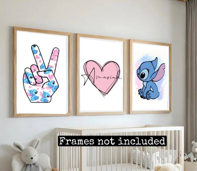 stitch Prints -Girls Bedroom Prints-Girls Room-Personalised -Character ...