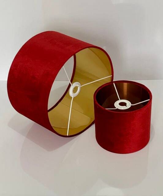 New Luxury Handmade By Order Red Velvet Fabric Colour Lamp Shade ...