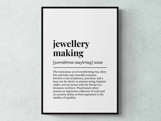 Jewellery Making Funny Definition Hobby Gift Wall Art Print by Etsy ...