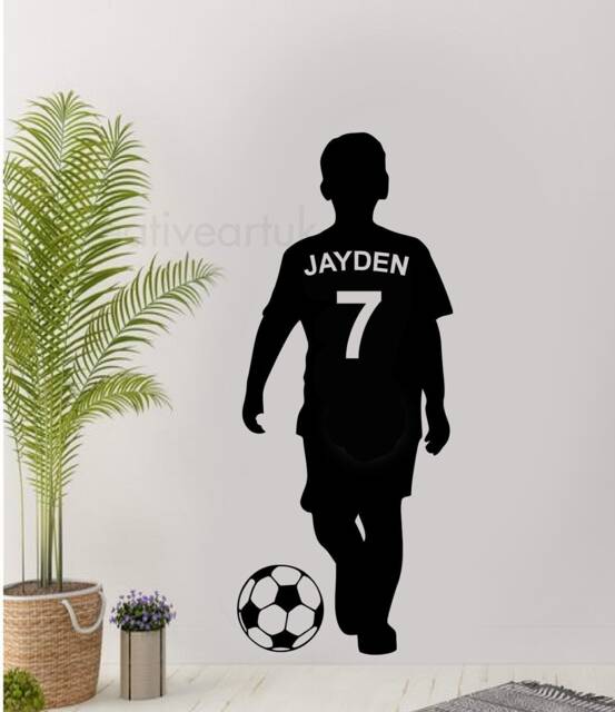 Personalized Football Player Wall Decal Custom Vinyl Home Decor Fb1 by ...