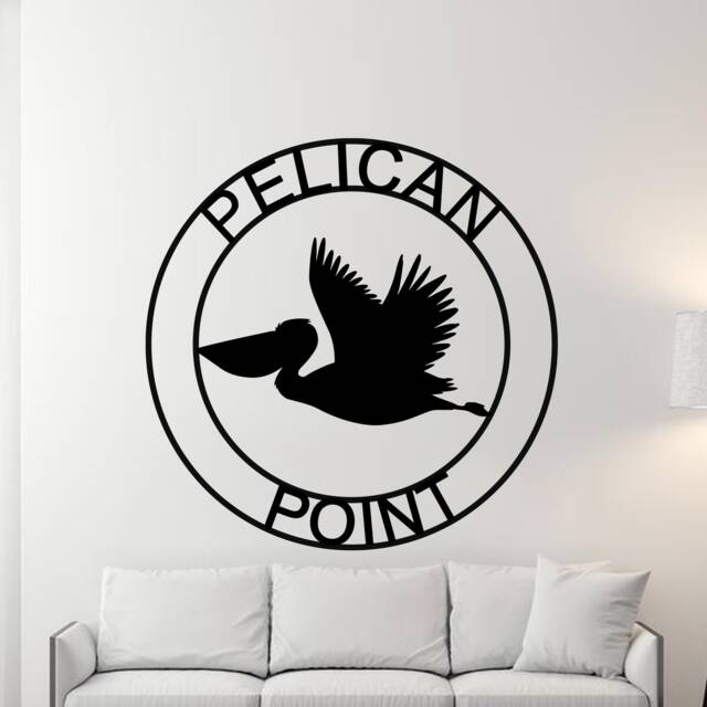 Personalized Metal Pelican Sign, Customizable Door Hanger Or Wall Art ...