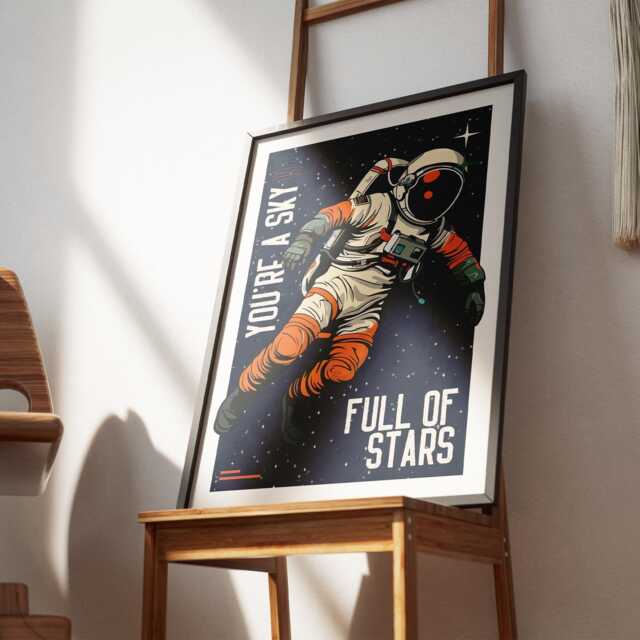 Sky Full Of Stars Astronaut Poster Lyric-Inspired Wall Art, Music ...