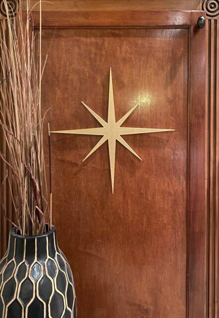 Pointed Atomic Stars - Mid Century Modern Style 3D Printed Painted Gold ...