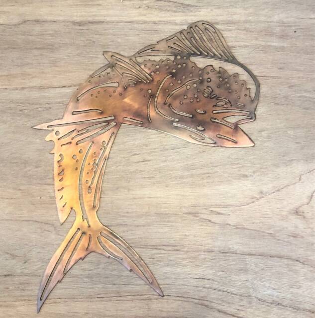 Bull Dorado Saltwater Fish Rustic Copper Patina Finish Metal Wall Art ...