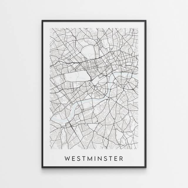 Westminster Map Print - Minimal Poster Art London by Etsy | ufurnish.com