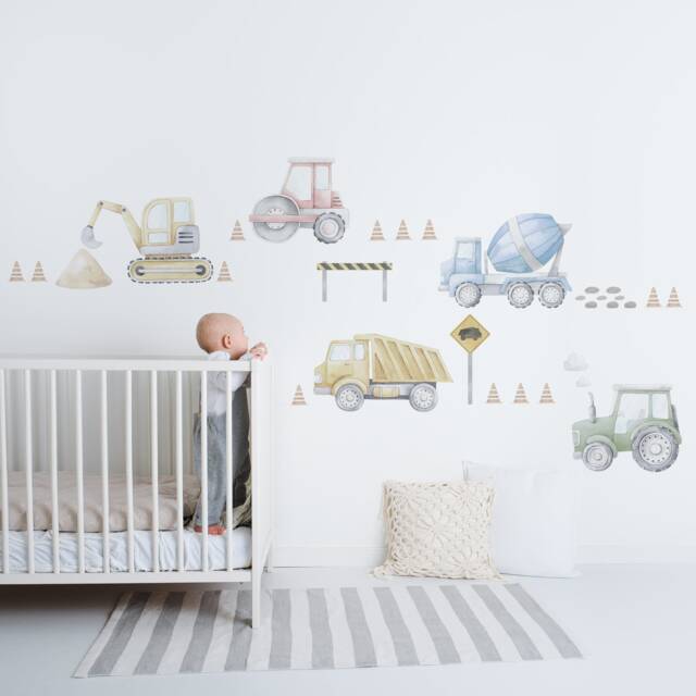 Construction Wall Decals, Truck Decal, Stickers, Boys Theme, Truck ...