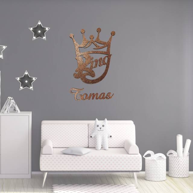 Personalized Queen Crown - Gold Prince Royal Crown With Your Name Wall ...