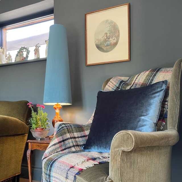Teal Blue Velvet Cone Lampshade, Extra Tall Lampshade Teal Velvet by ...